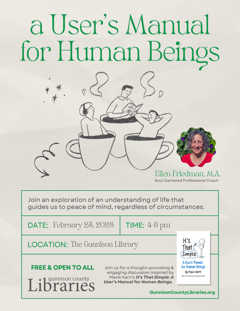 A User's Manual for Human Beings - Gunnison County Library